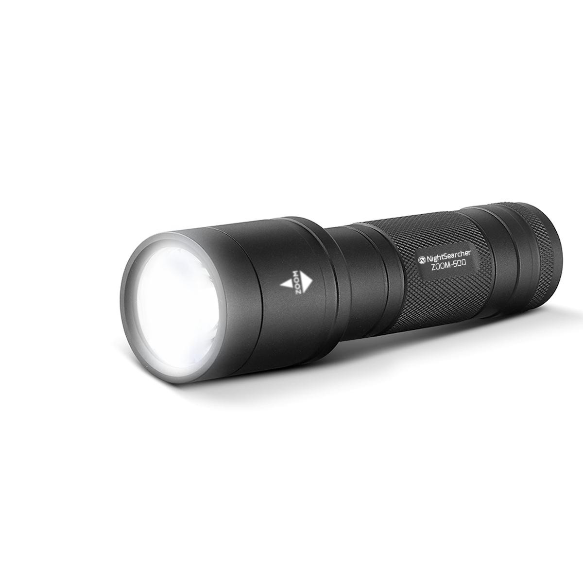 Simon Safety - NightSearcher ZOOM 500 Spot-to-Flood Battery Flashlight