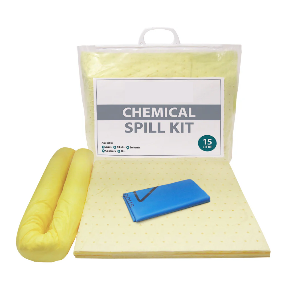 Simon Safety - 15 Litre Spill Kit for Chemical Spills in Clip Top Seal Bag
